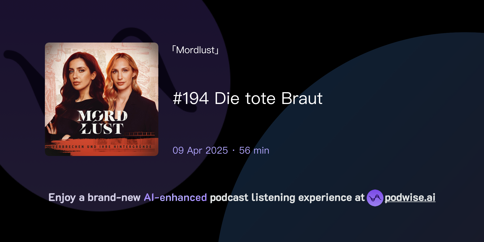 #194 Die tote Braut | Mordlust | Podwise