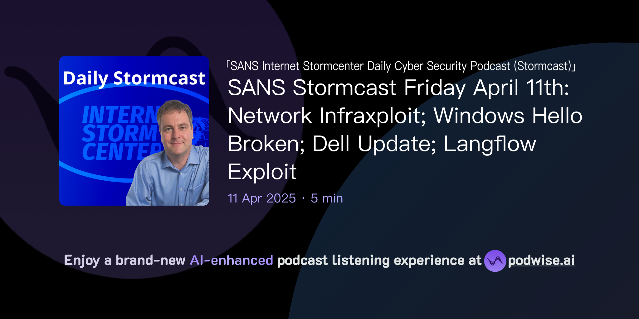 SANS Stormcast Friday April 11th: Network Infraxploit; Windows Hello ...