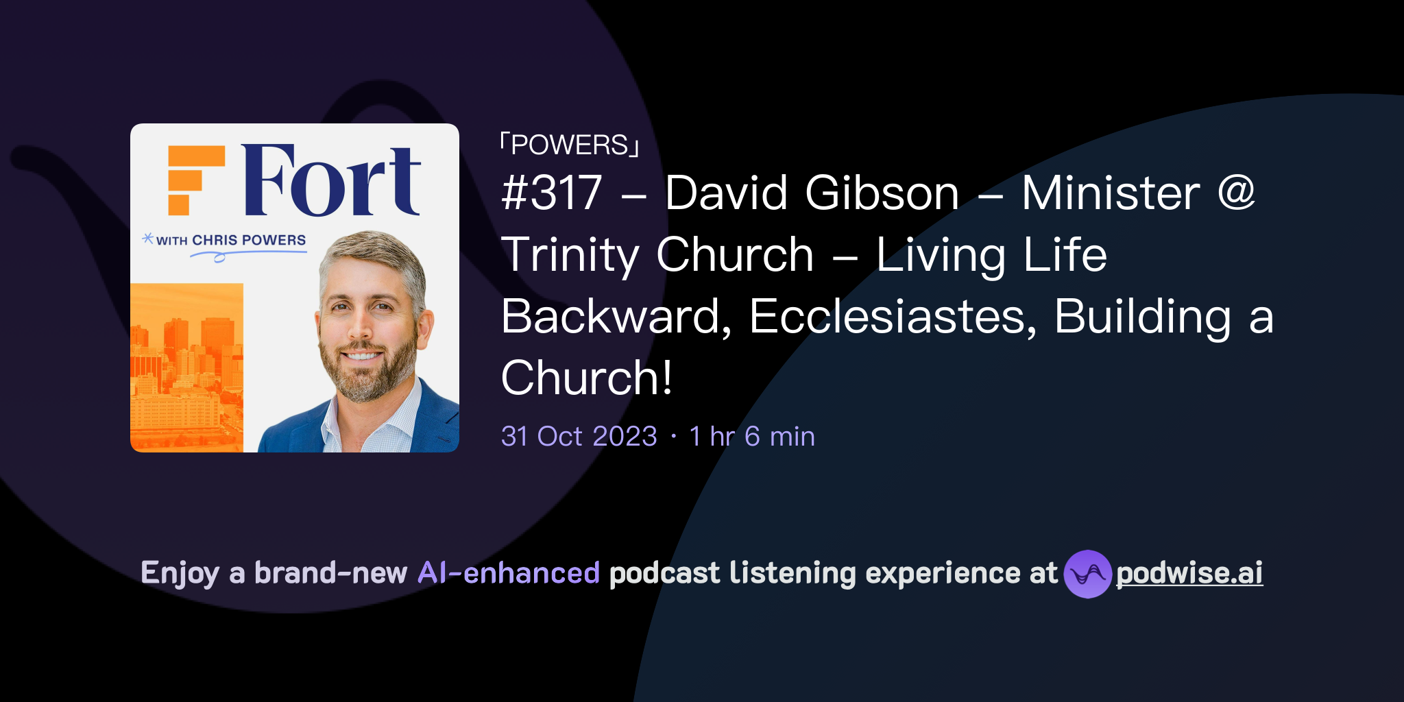 #317 - David Gibson - Minister @ Trinity Church - Living Life Backward ...