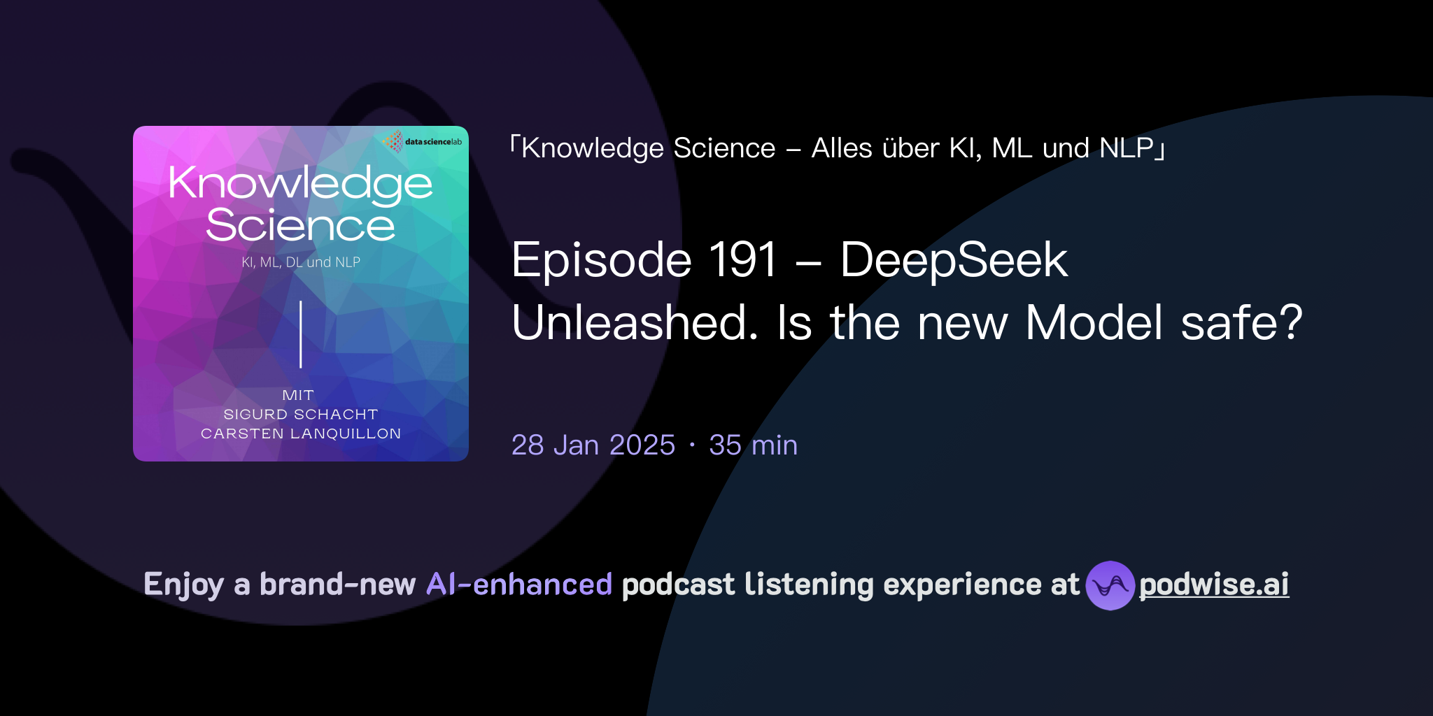 Episode 191 - DeepSeek Unleashed. Is the new Model safe? | Knowledge Science - Alles über KI, ML ...