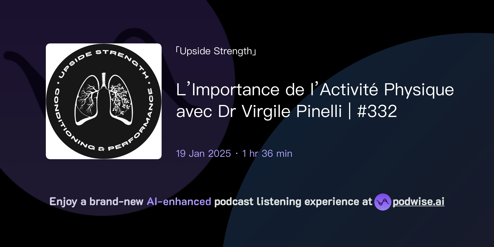 L’Importance de l’Activité Physique avec Dr Virgile Pinelli | #332 ...