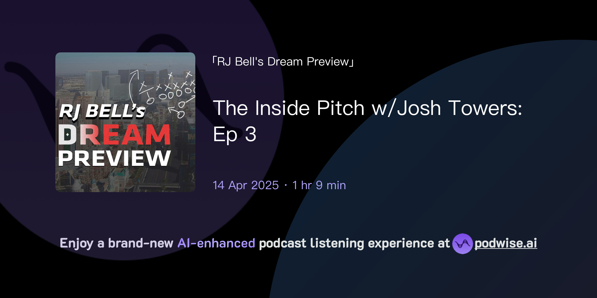 The Inside Pitch w/Josh Towers: Ep 3 | RJ Bell's Dream Preview | Podwise
