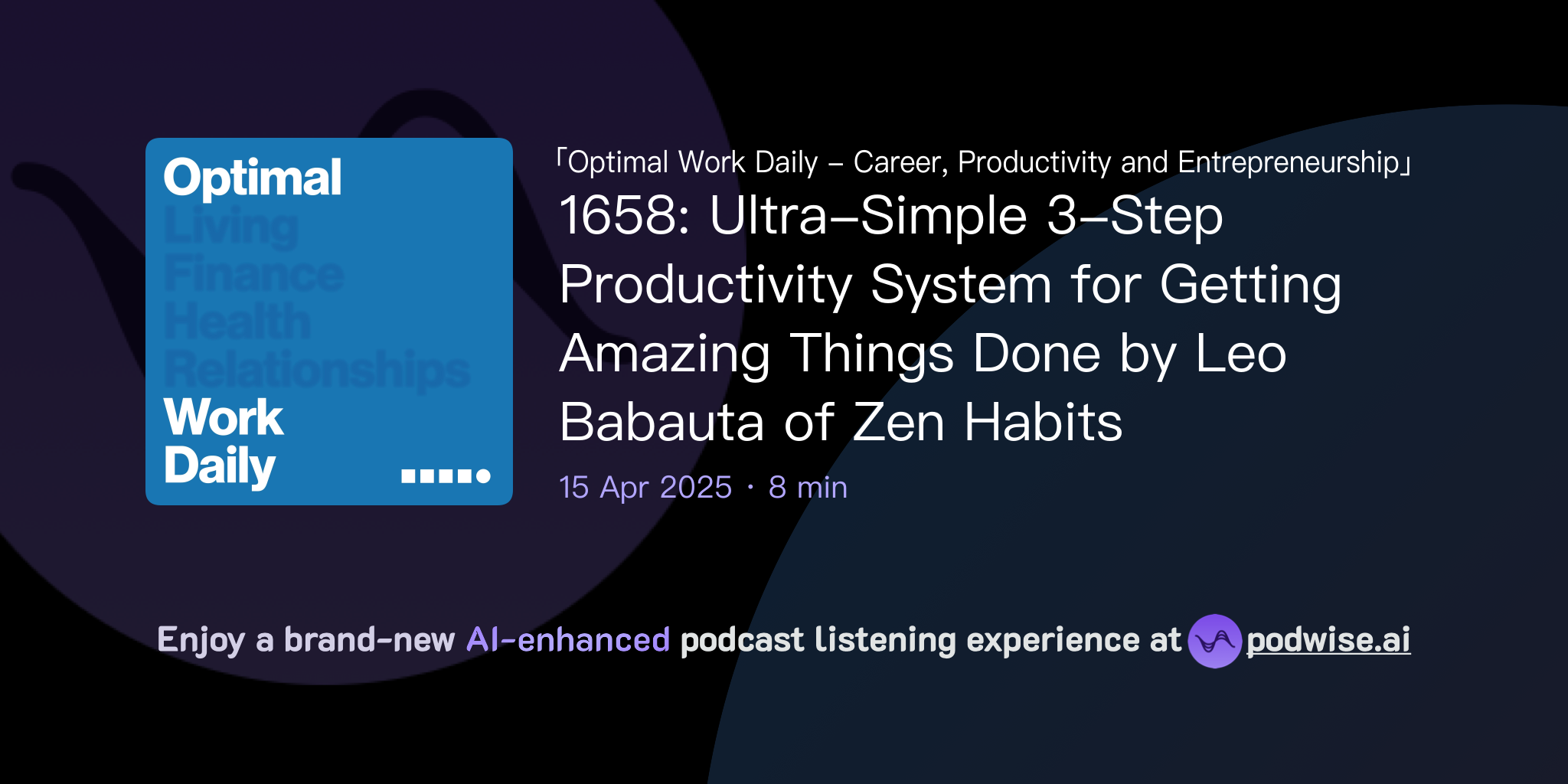 1658: Ultra-Simple 3-Step Productivity System for Getting Amazing ...