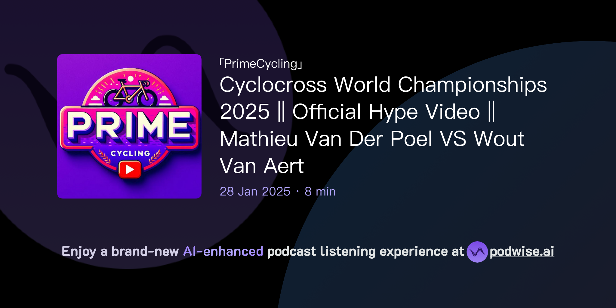 Cyclocross World Championships 2025 || Official Hype Video || Mathieu Van Der Poel VS Wout Van ...