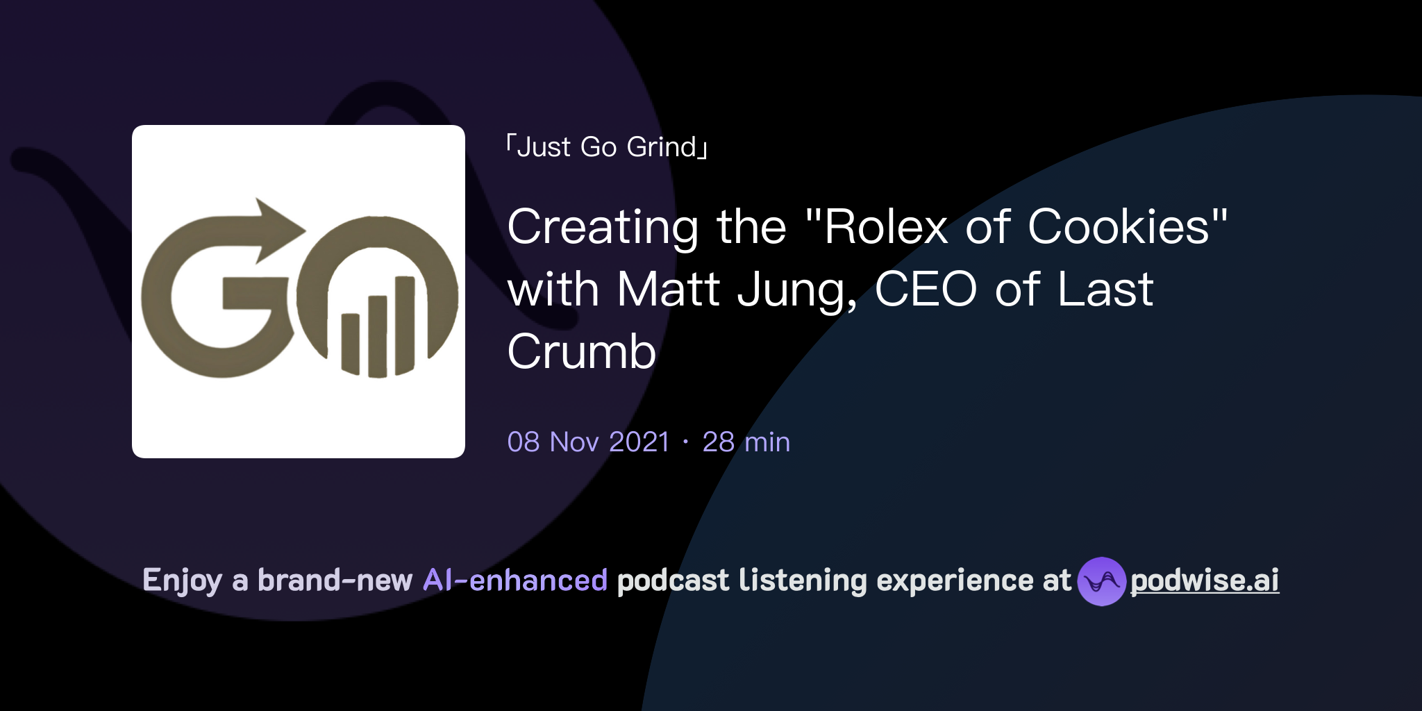 Creating the "Rolex of Cookies" with Matt Jung, CEO of Last Crumb | Just Go Grind | Podwise