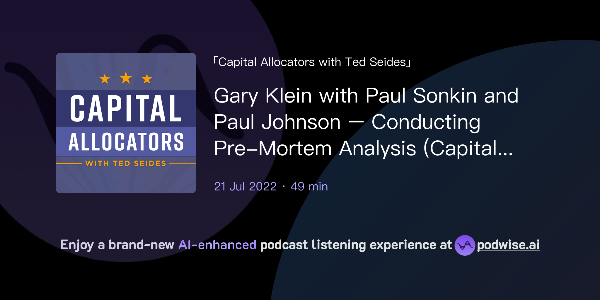Gary Klein with Paul Sonkin and Paul Johnson – Conducting Pre-Mortem ...