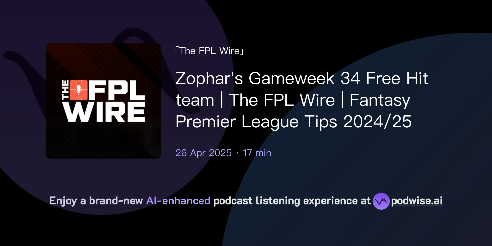 Zophar's Gameweek 34 Free Hit team | The FPL Wire | Fantasy Premier League Tips 2024/25 | The ...