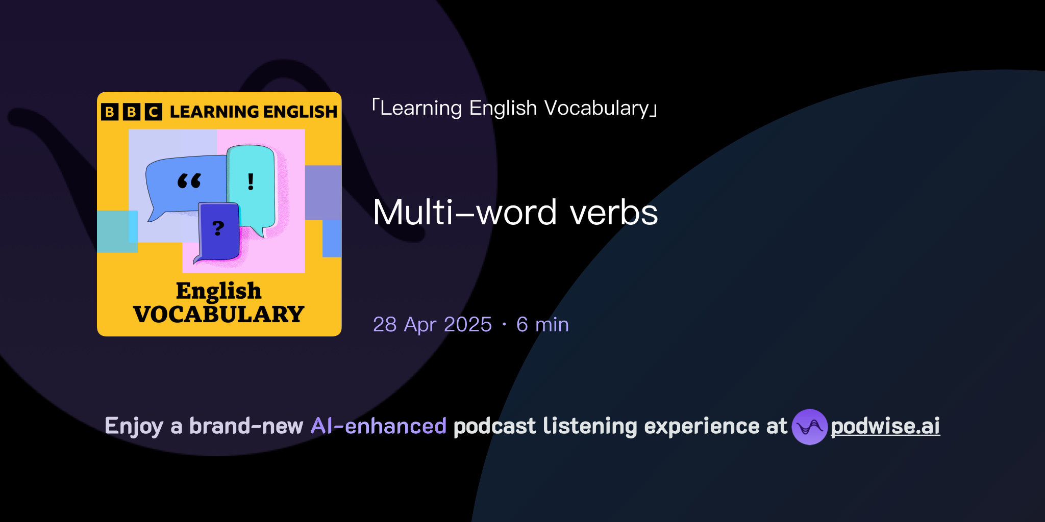 Multi-word verbs | Learning English Vocabulary | Podwise