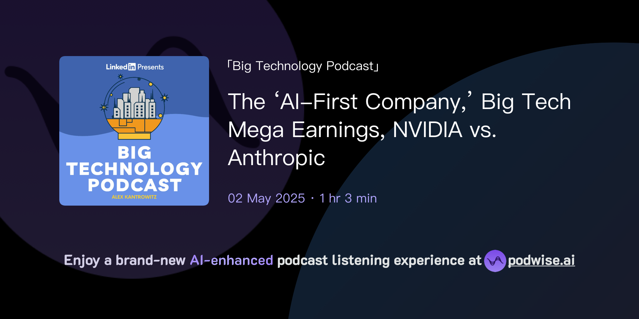 The ‘AI-First Company,’ Big Tech Mega Earnings, NVIDIA vs. Anthropic | Big Technology Podcast ...