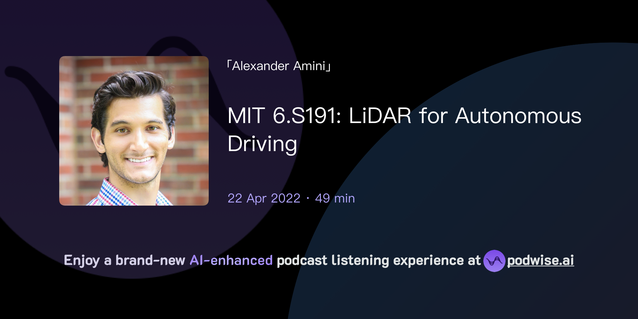 MIT 6.S191: LiDAR for Autonomous Driving | Alexander Amini | Podwise