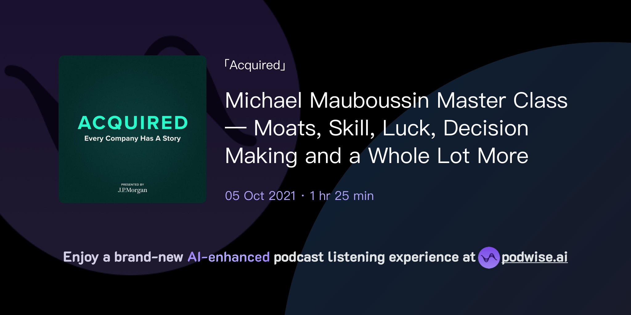 Michael Mauboussin Master Class — Moats, Skill, Luck, Decision Making ...