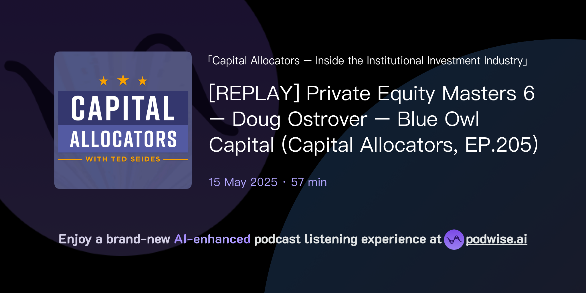 [REPLAY] Private Equity Masters 6 – Doug Ostrover – Blue Owl Capital ...