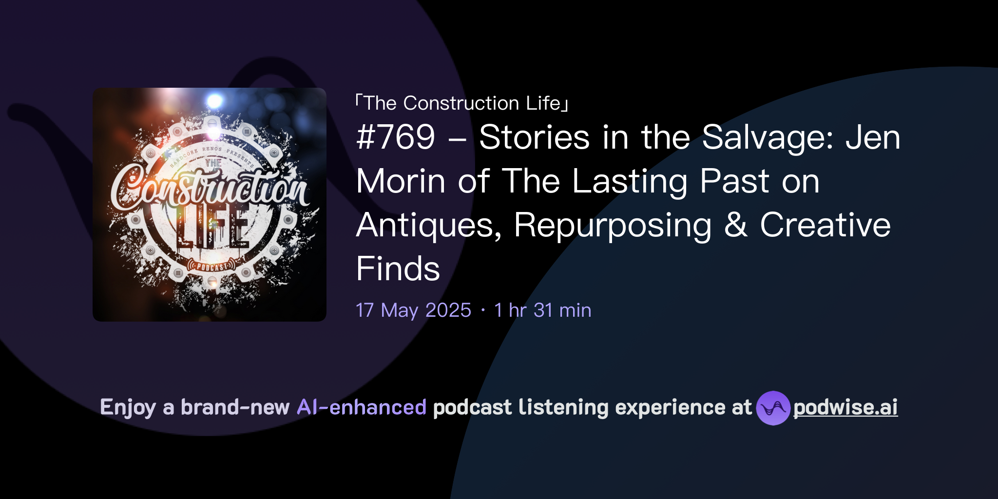#769 - Stories in the Salvage: Jen Morin of The Lasting Past on ...