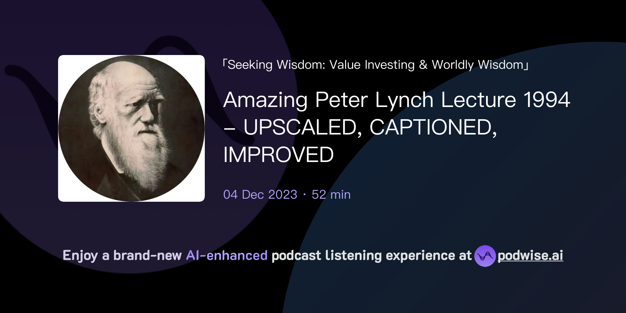 Amazing Peter Lynch Lecture 1994 - UPSCALED, CAPTIONED, IMPROVED ...