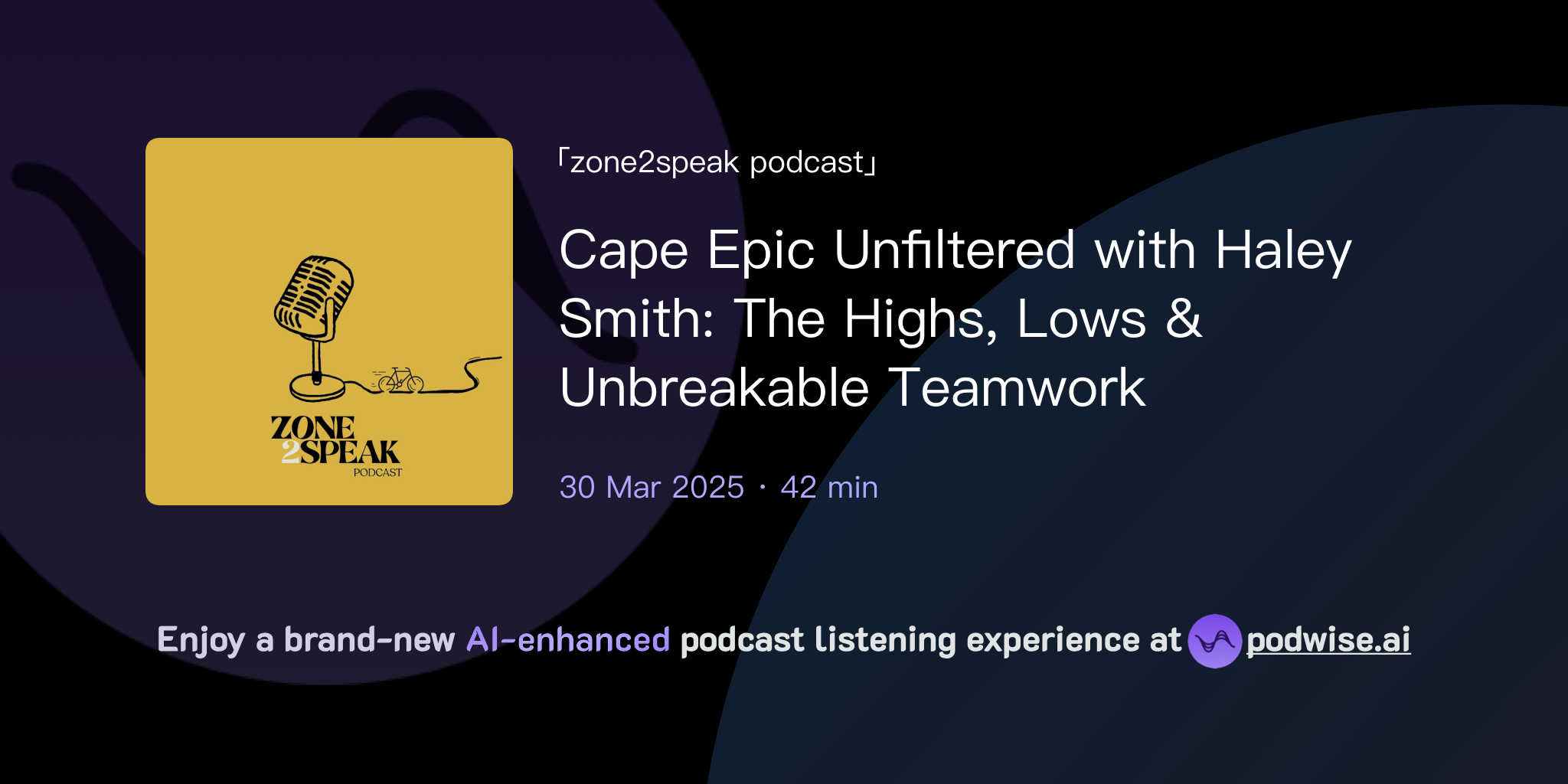 Cape Epic Unfiltered with Haley Smith: The Highs, Lows & Unbreakable Teamwork | zone2speak ...
