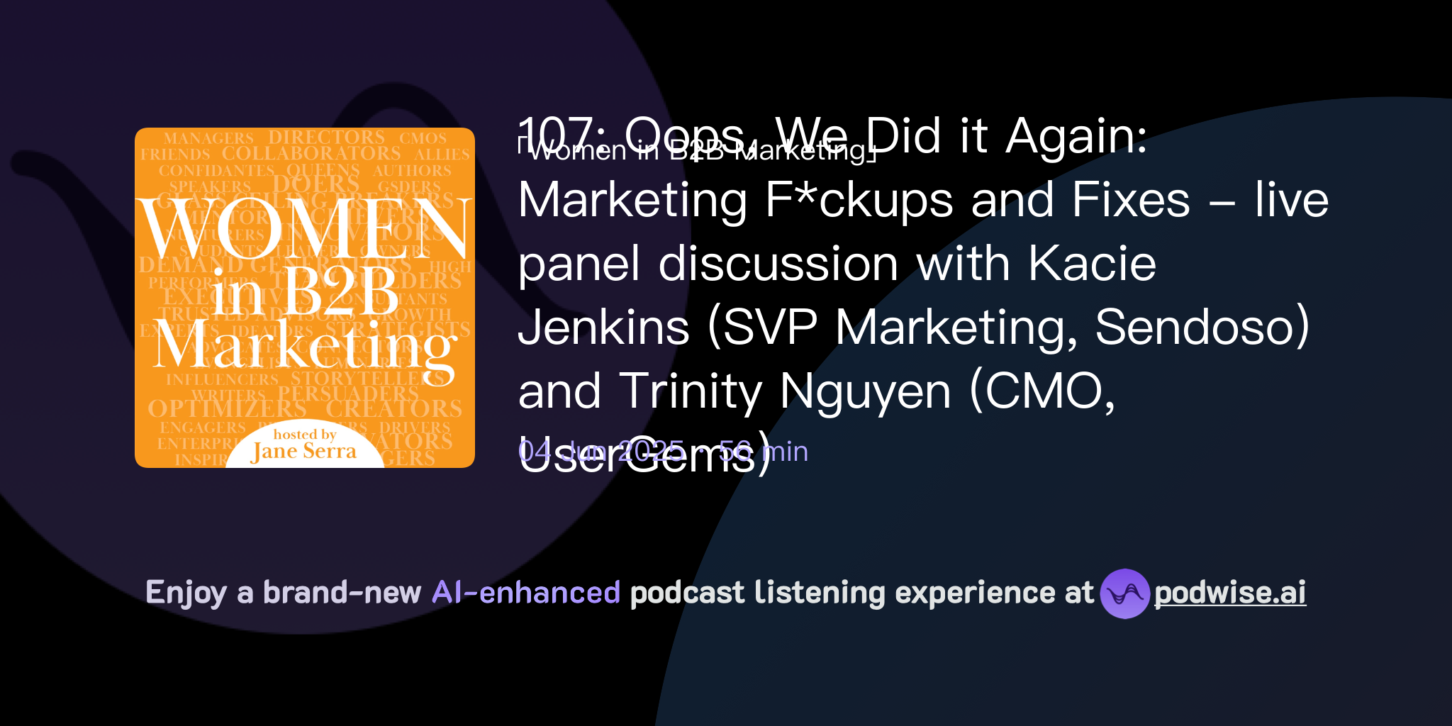 107: Oops, We Did it Again: Marketing F*ckups and Fixes - live panel discussion with Kacie ...