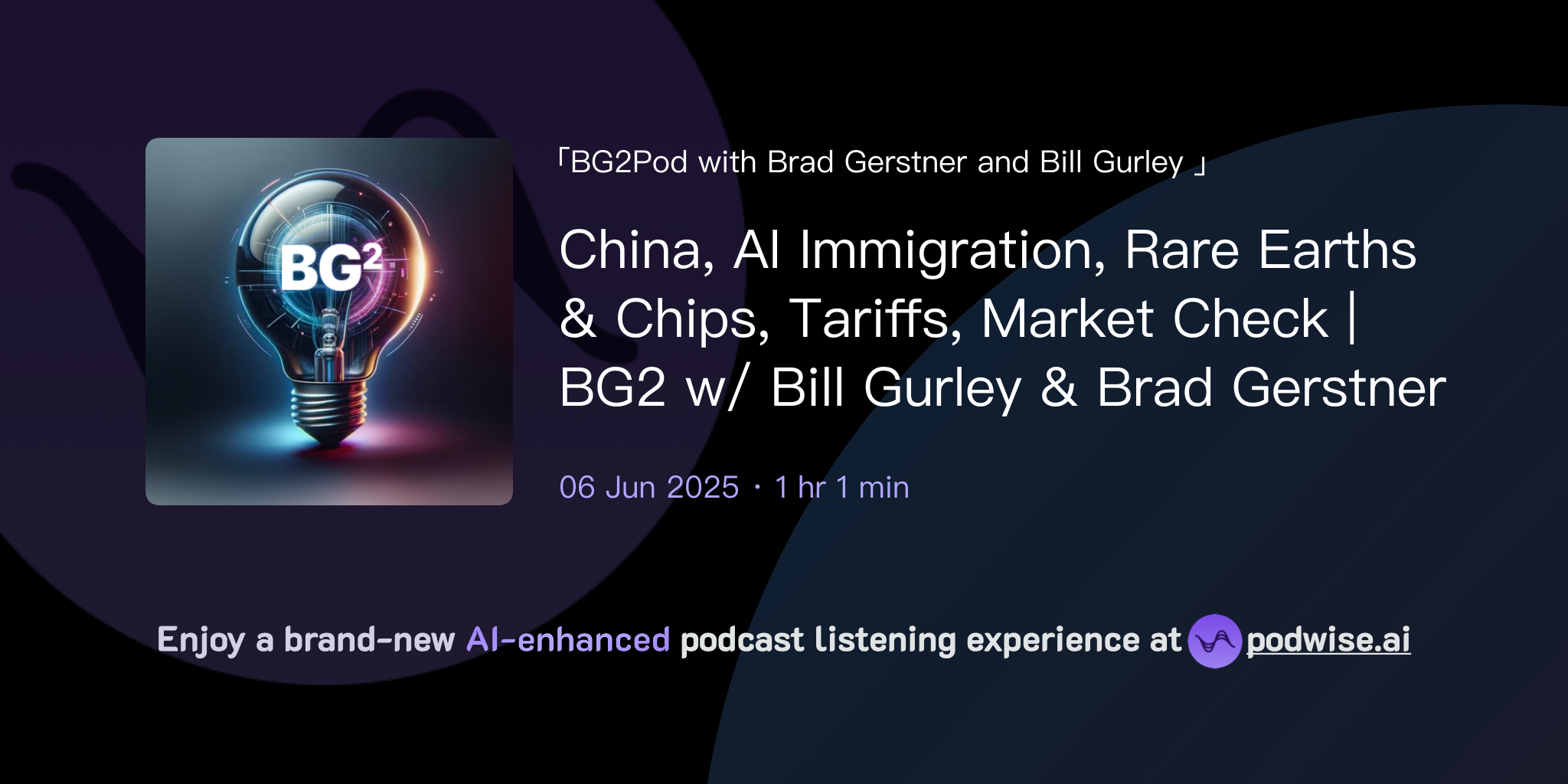 China, AI Immigration, Rare Earths & Chips, Tariffs, Market Check | BG2 w/ Bill Gurley & Brad ...