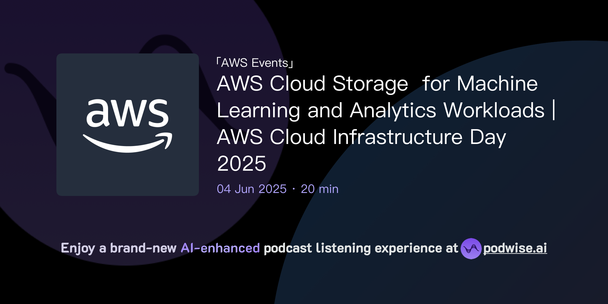 AWS Cloud Storage for Machine Learning and Analytics Workloads | AWS ...