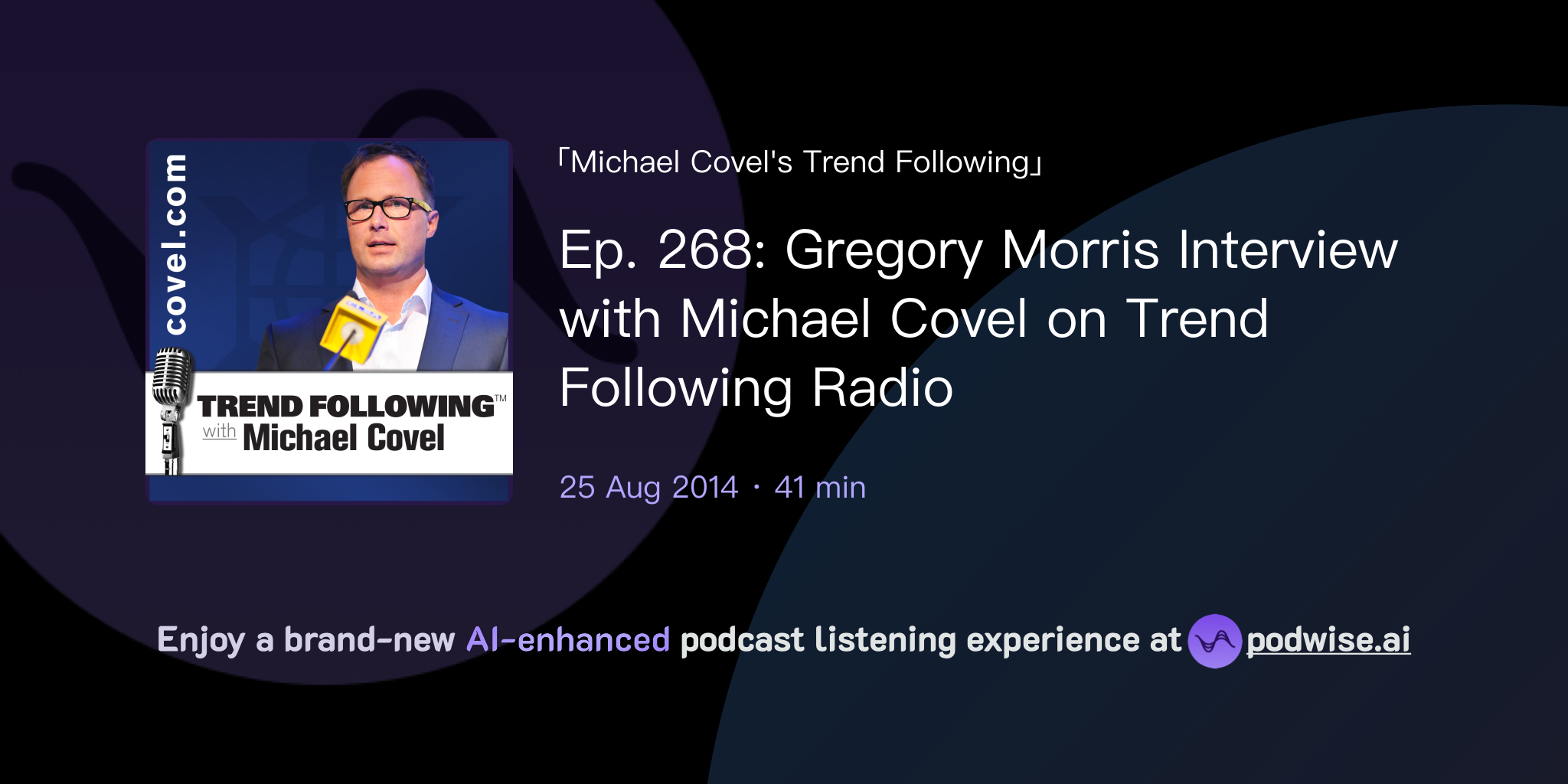 Ep. 268: Gregory Morris Interview with Michael Covel on Trend Following ...