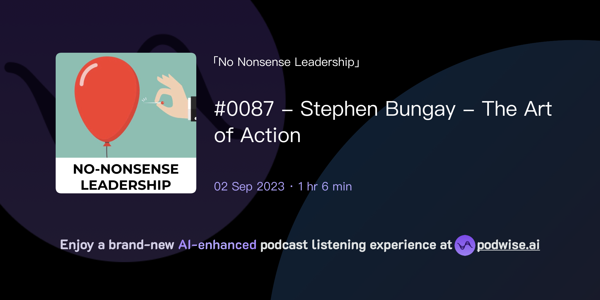 #0087 - Stephen Bungay - The Art of Action | No Nonsense Leadership | Podwise
