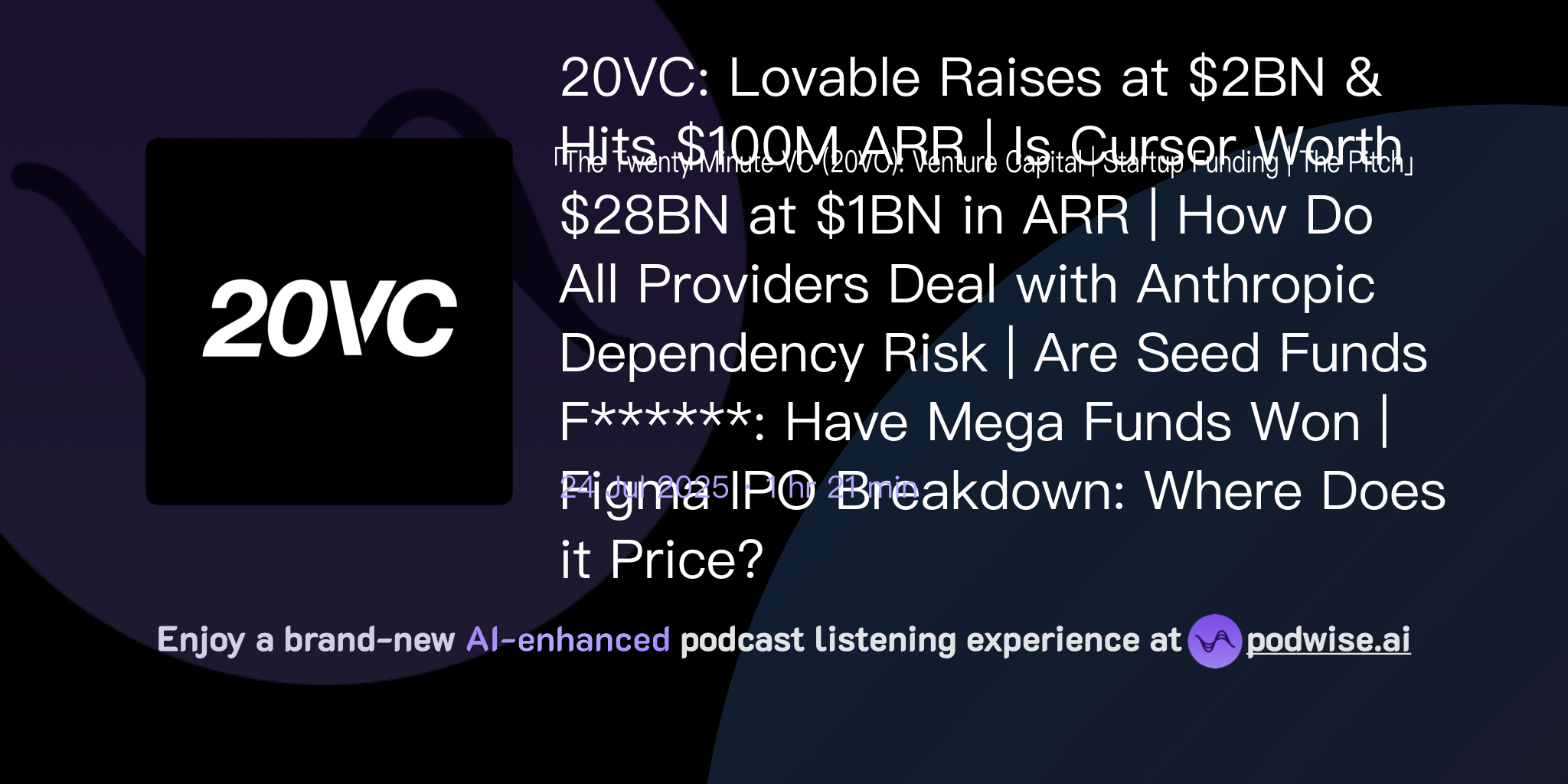 20VC: Lovable Raises at $2BN & Hits $100M ARR | Is Cursor Worth $28BN at $1BN in ARR | How Do ...
