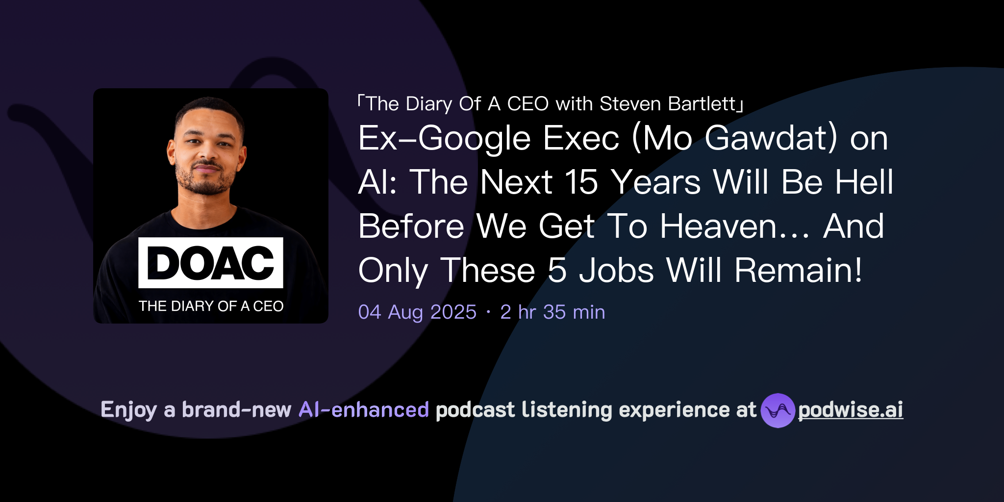 Ex Google Exec Mo Gawdat On Ai The Next 15 Years Will Be Hell Before