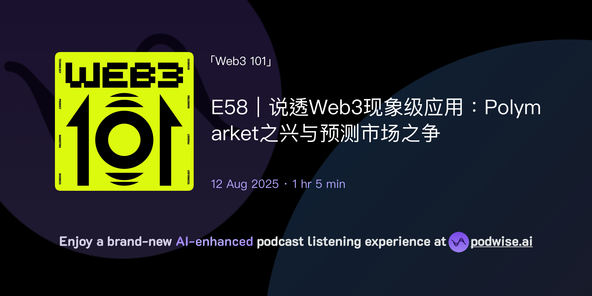 E58｜说透Web3现象级应用：Polymarket之兴与预测市场之争 | Web3 101 | Podwise