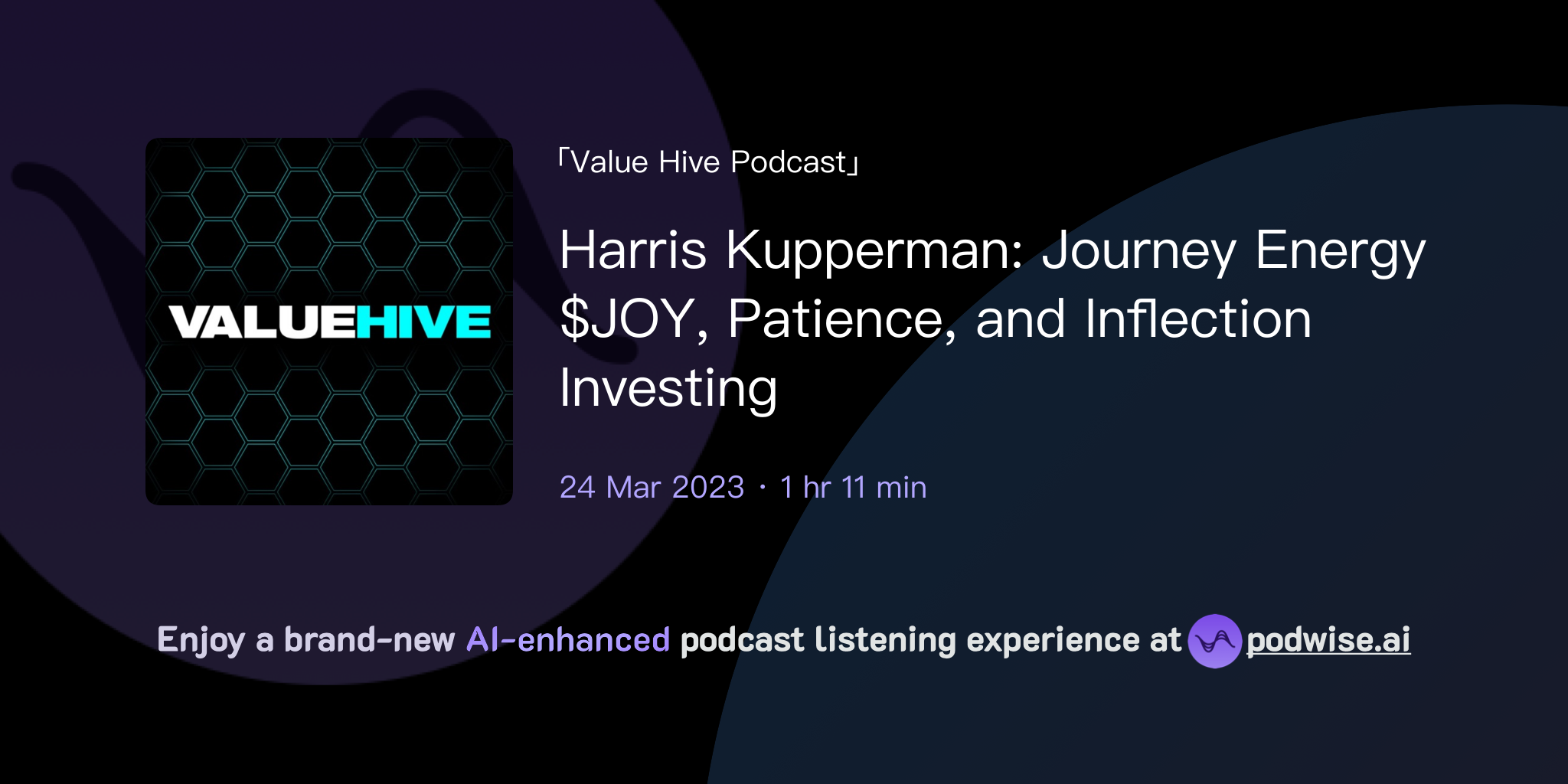Harris Kupperman: Journey Energy $JOY, Patience, and Inflection ...