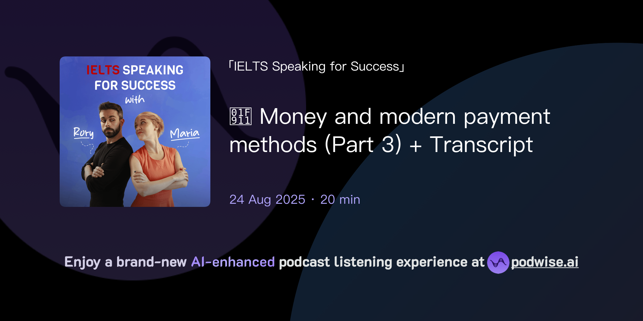 🤑 Money and modern payment methods (Part 3) + Transcript | IELTS ...