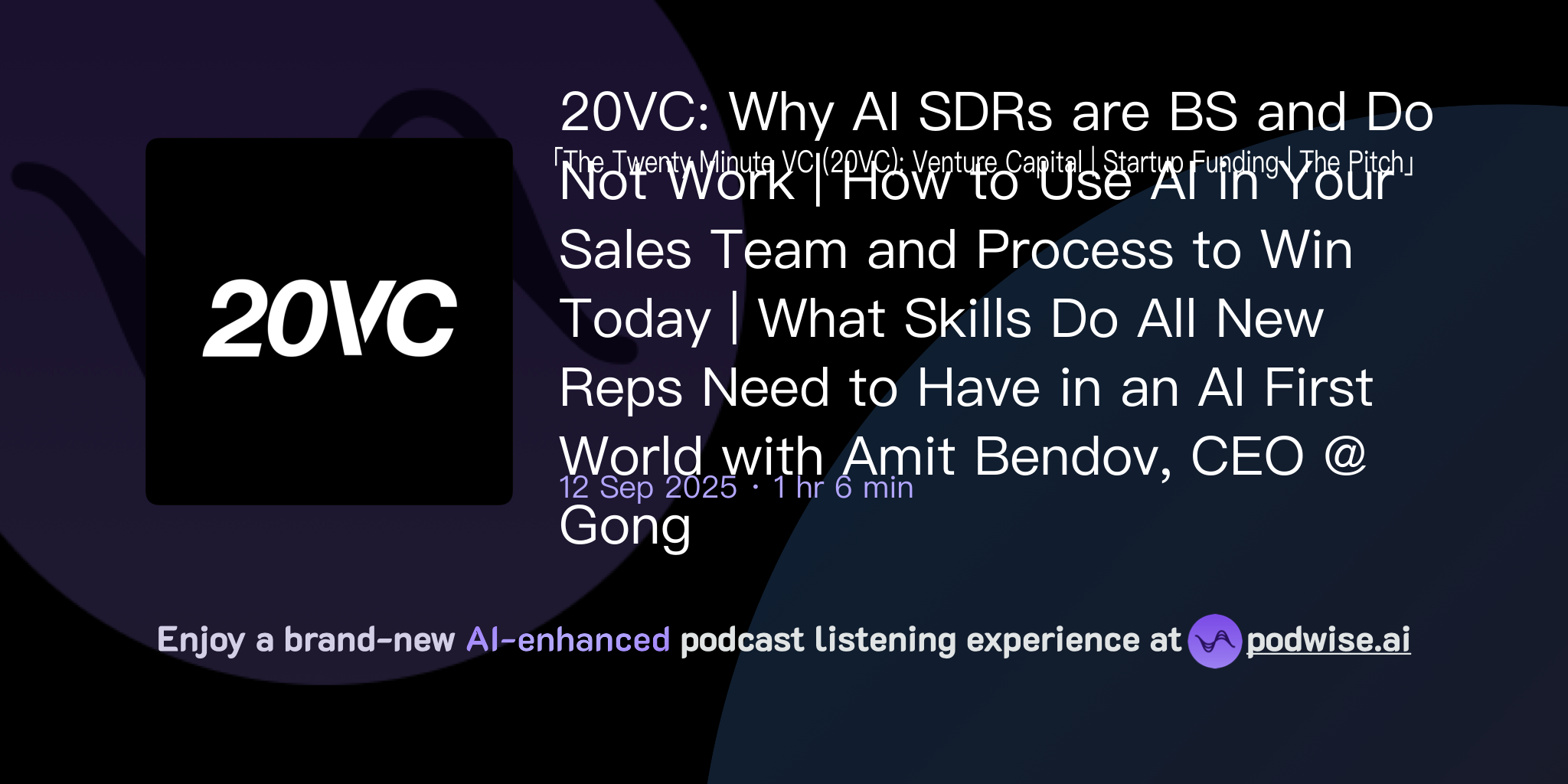 20VC: Why AI SDRs are BS and Do Not Work | How to Use AI in Your Sales Team and Process to Win ...