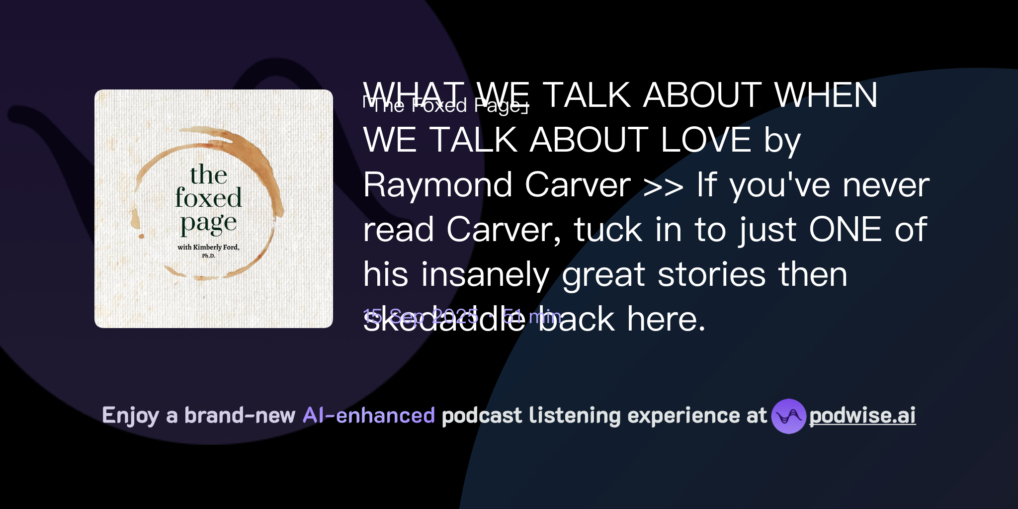 WHAT WE TALK ABOUT WHEN WE TALK ABOUT LOVE by Raymond Carver >> If you ...