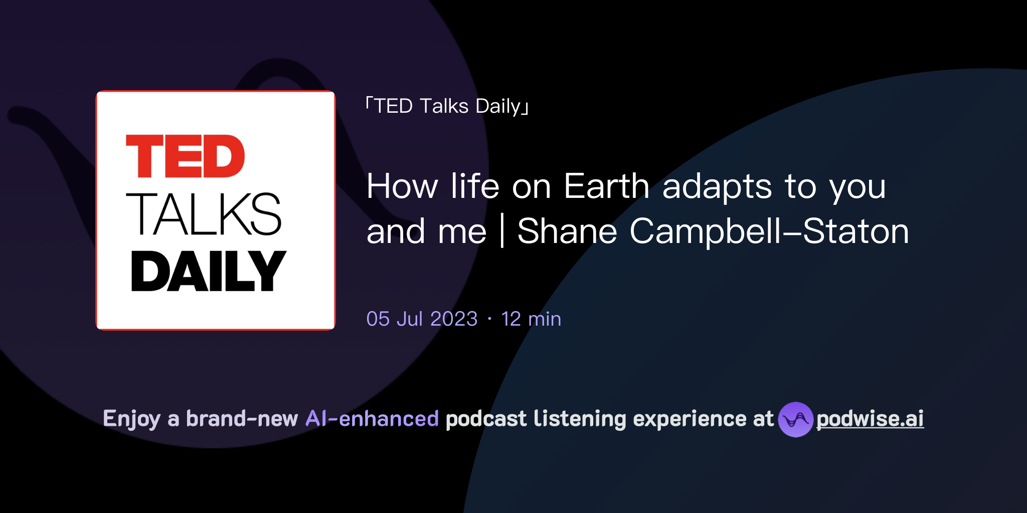 How life on Earth adapts to you and me | Shane Campbell-Staton | TED ...