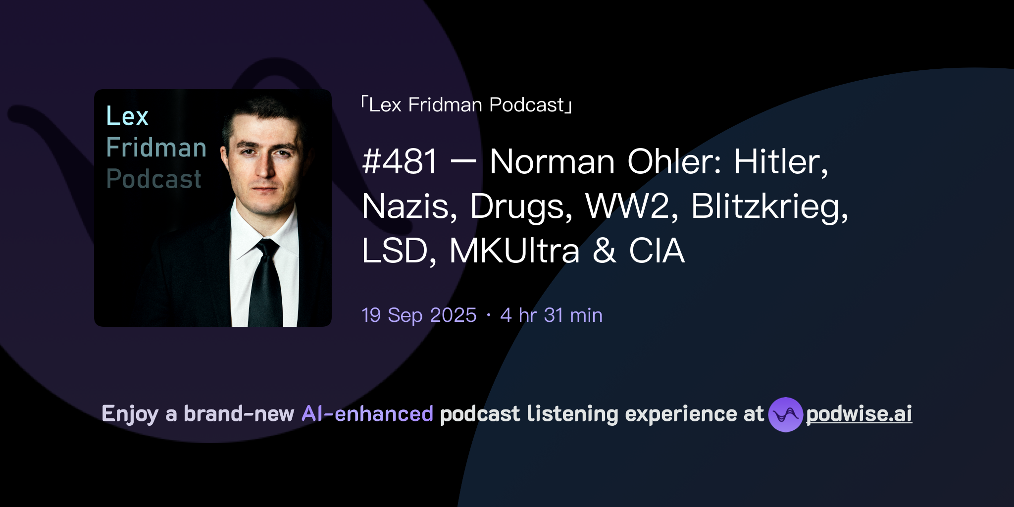 #481 – Norman Ohler: Hitler, Nazis, Drugs, WW2, Blitzkrieg, LSD ...