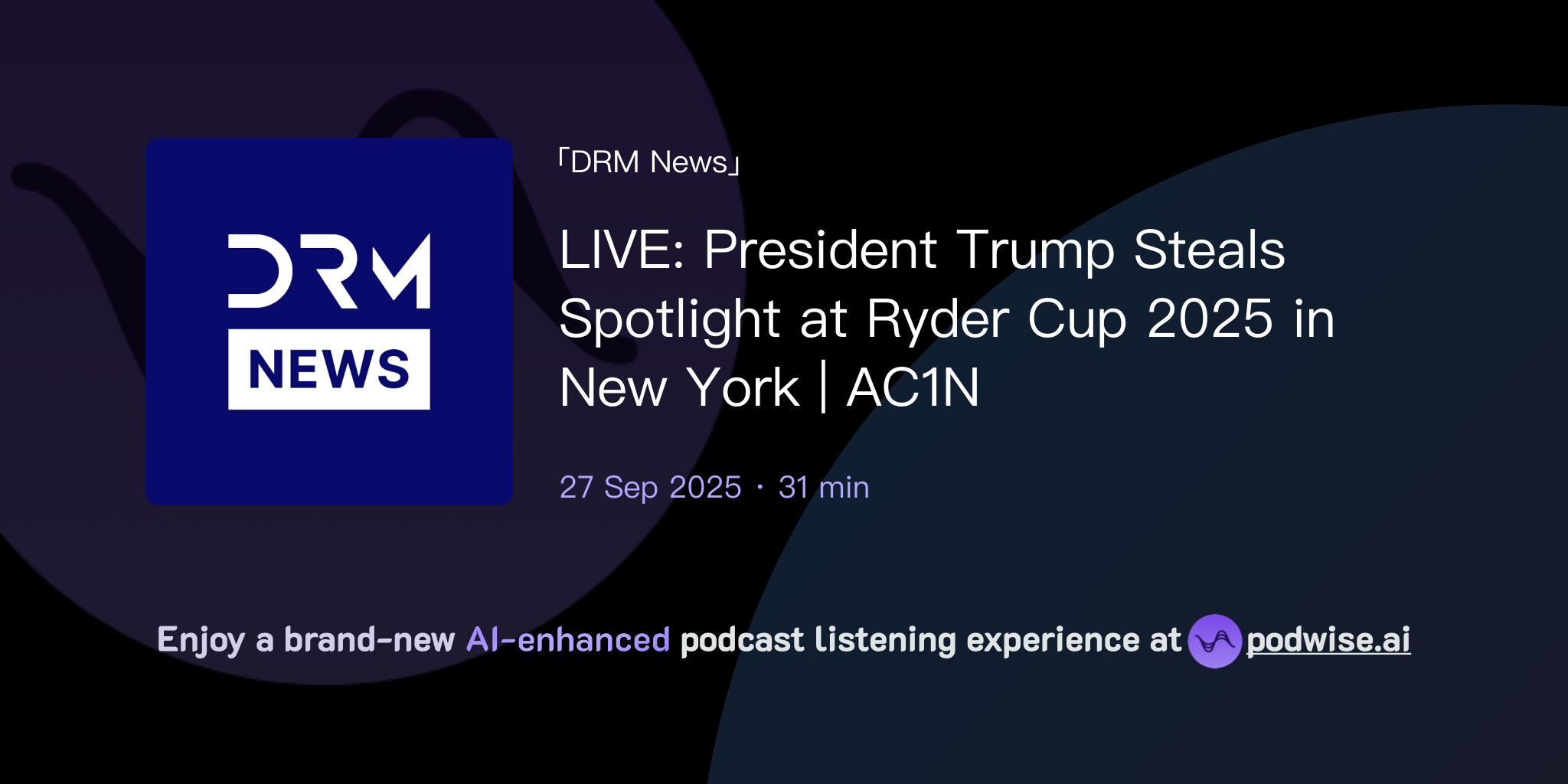 LIVE: President Trump Steals Spotlight at Ryder Cup 2025 in New York ...