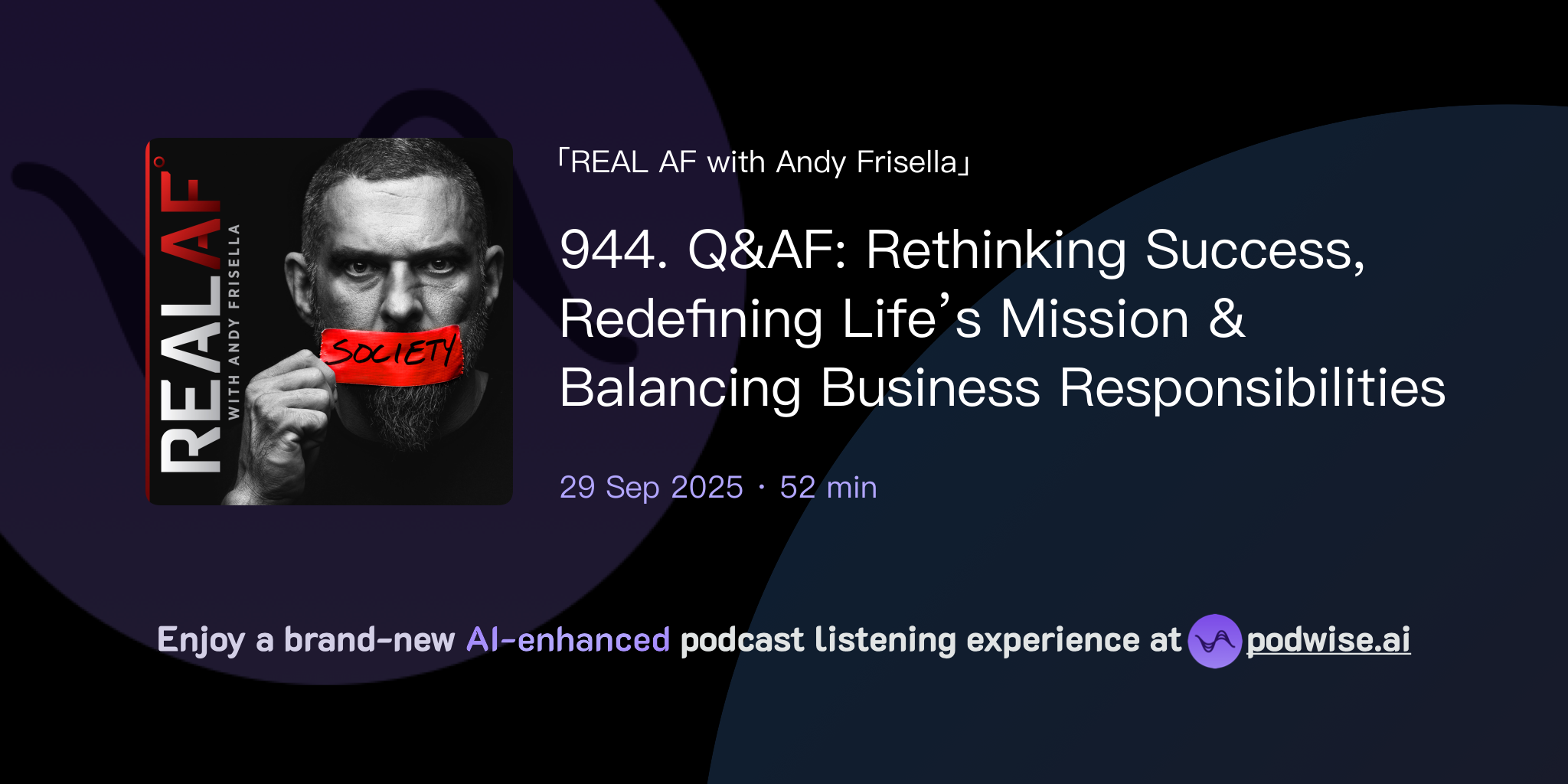 944. Q&AF: Rethinking Success, Redefining Life’s Mission & Balancing ...