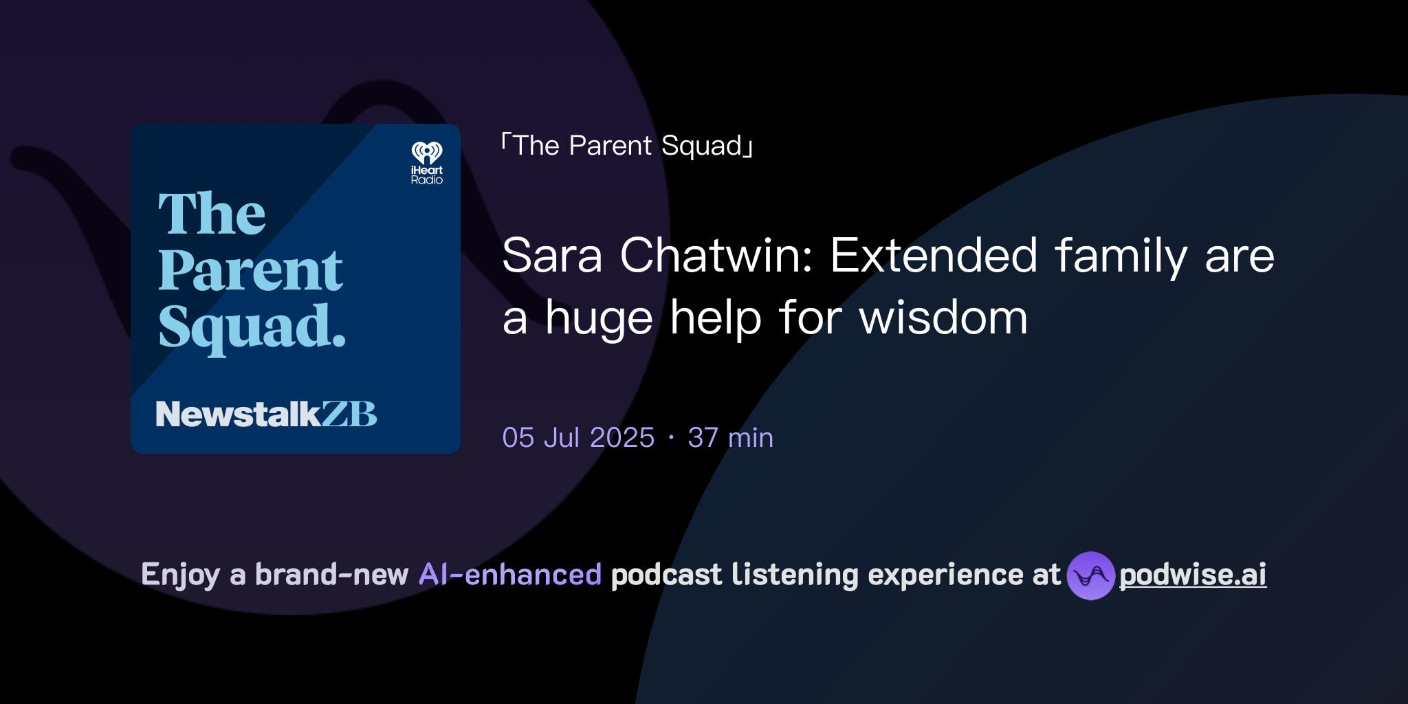 Sara Chatwin: Extended family are a huge help for wisdom | The Parent ...