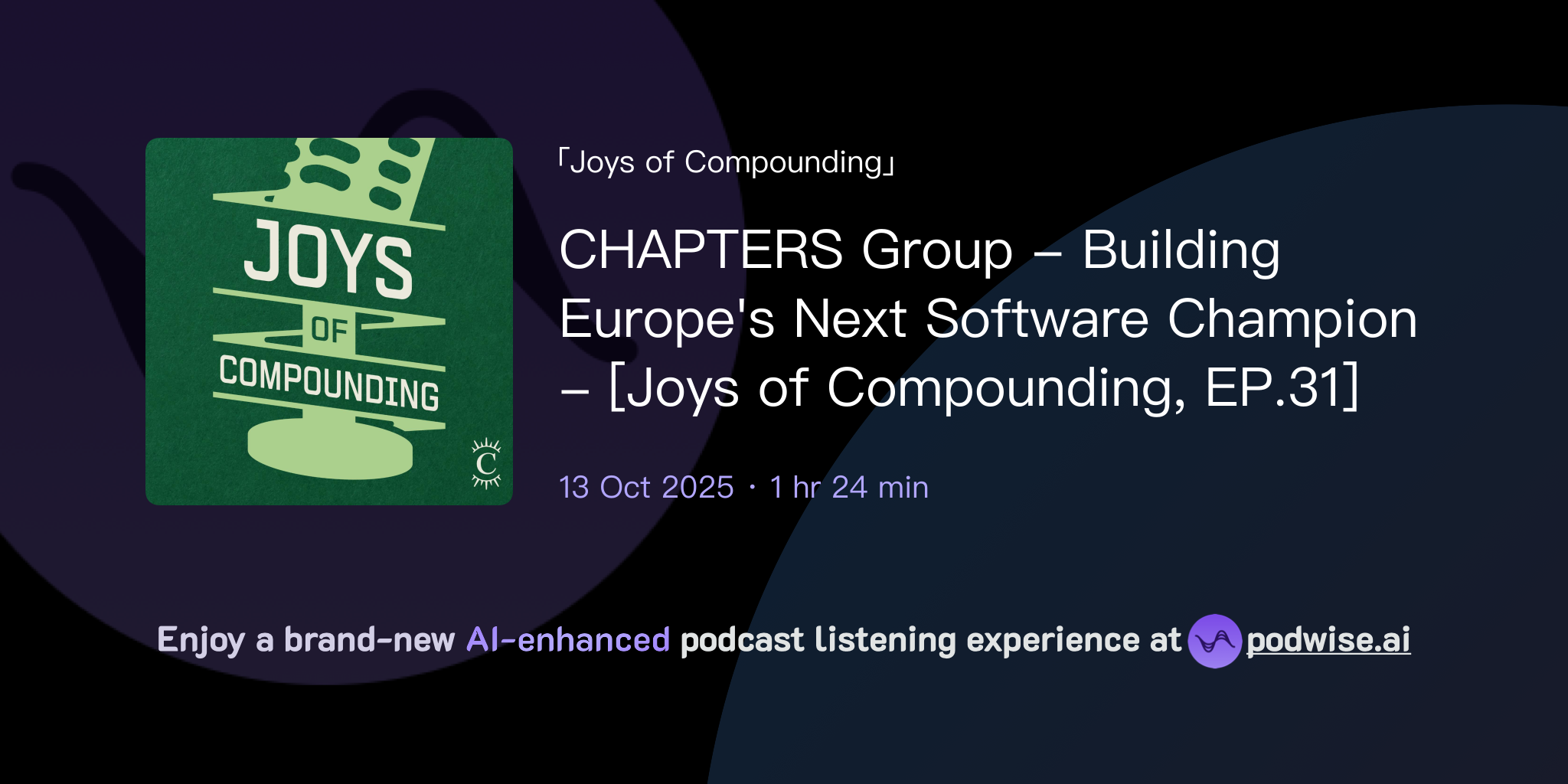 CHAPTERS Group - Building Europe's Next Software Champion - [Joys of ...