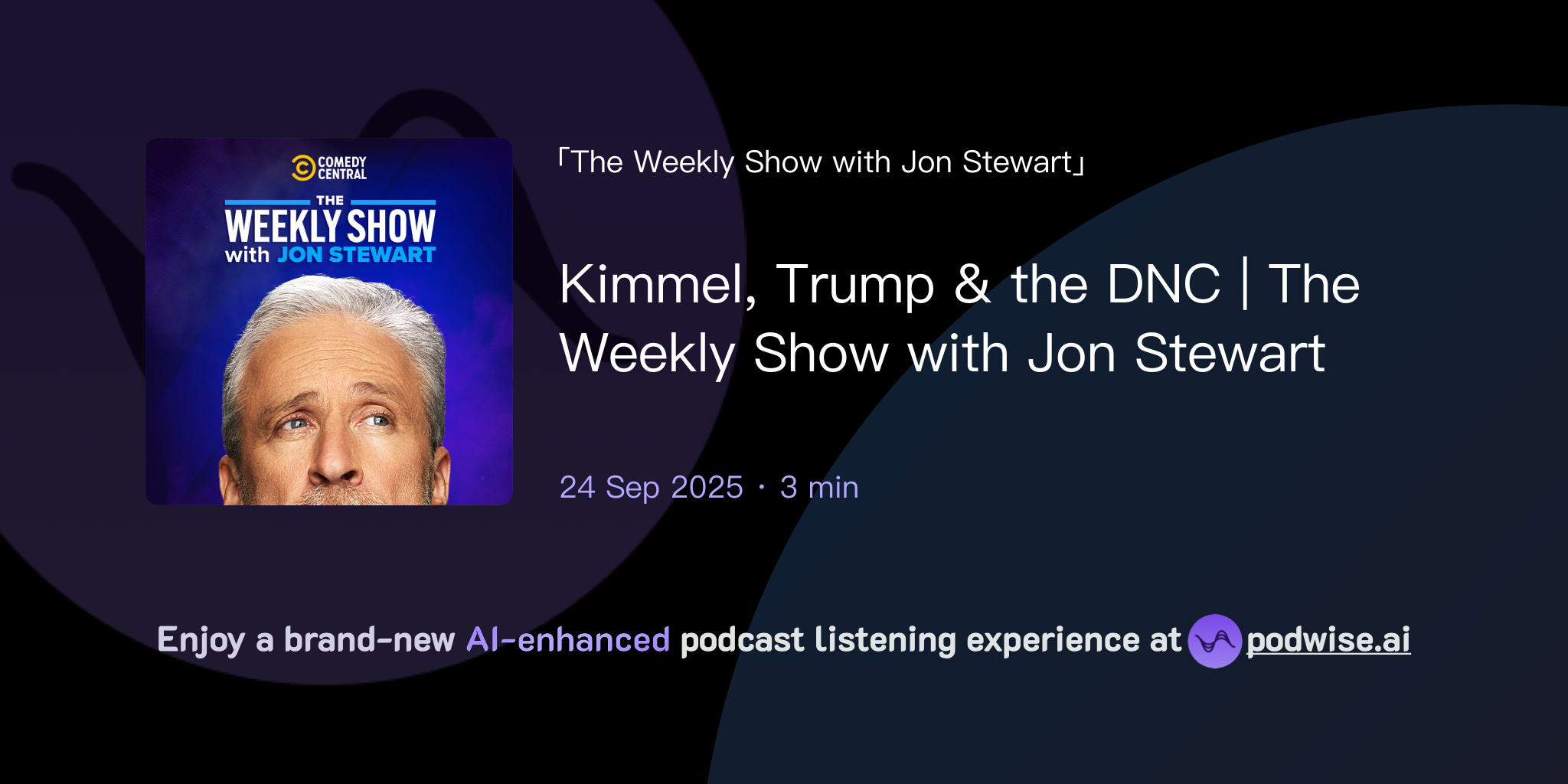 Kimmel, Trump & the DNC | The Weekly Show with Jon Stewart | The Weekly ...