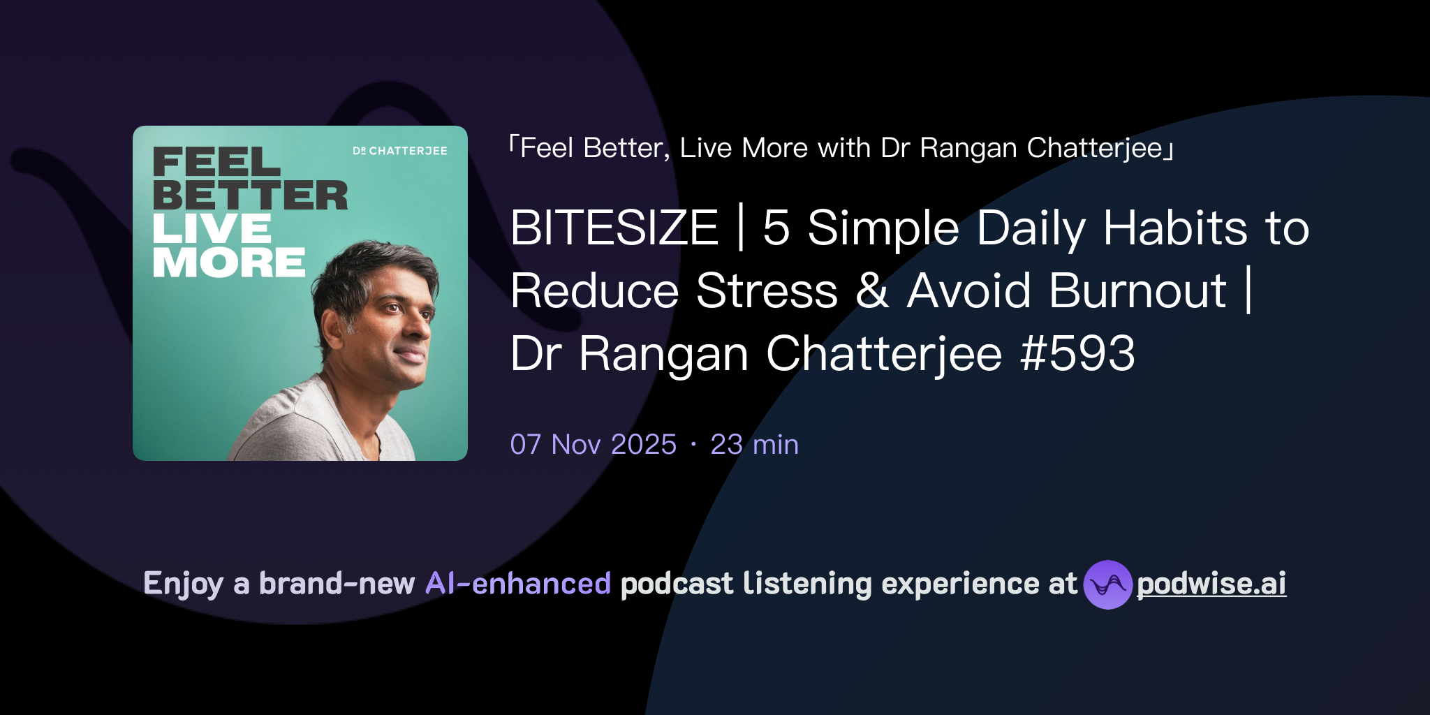 BITESIZE | 5 Simple Daily Habits to Reduce Stress & Avoid Burnout | Dr ...