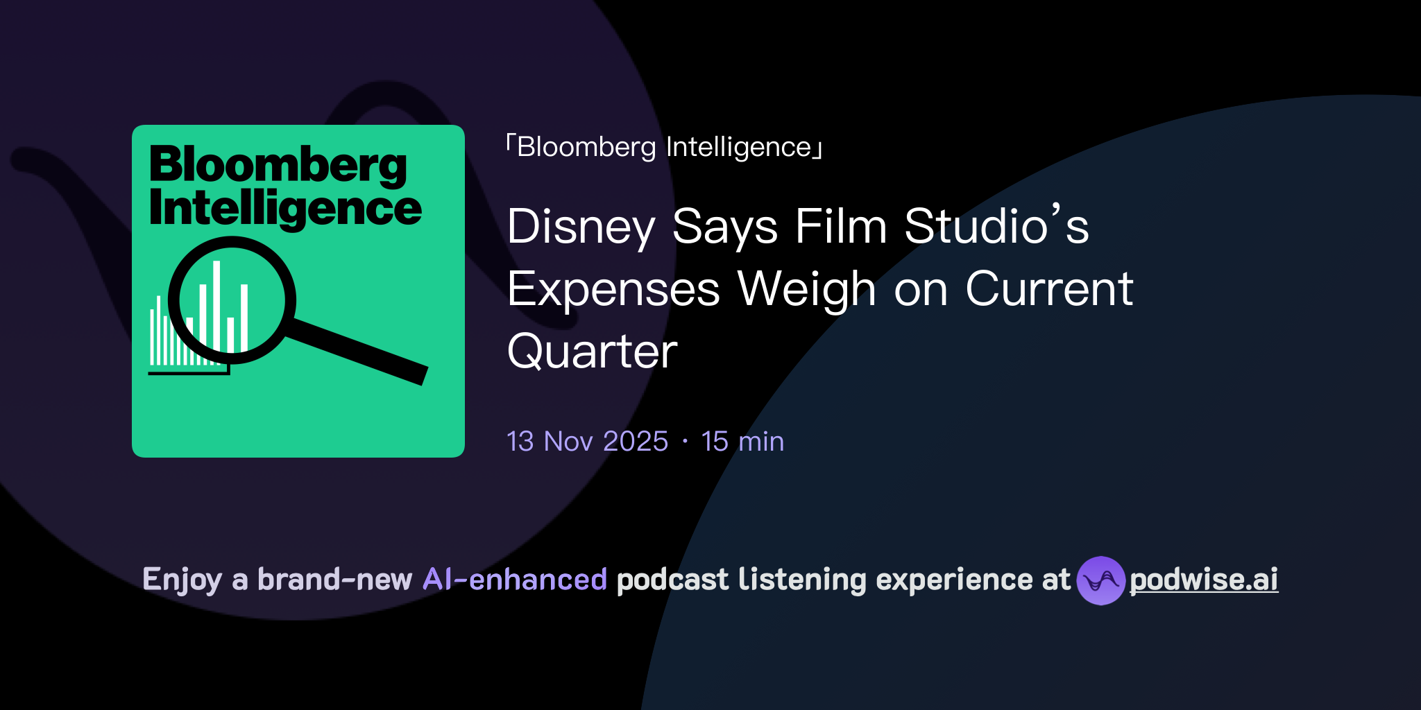 Disney Says Film Studio’s Expenses Weigh on Current Quarter | Bloomberg ...