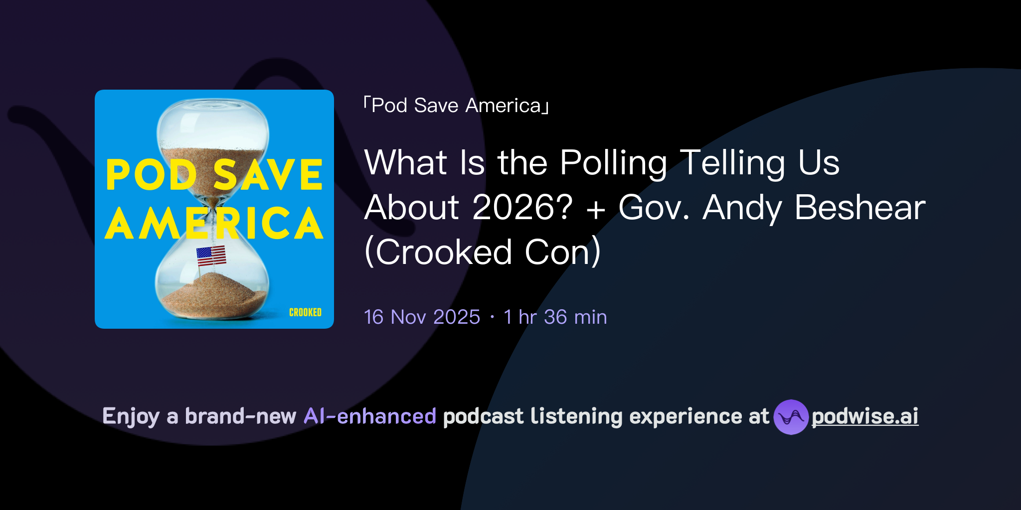 What Is the Polling Telling Us About 2026? + Gov. Andy Beshear (Crooked ...