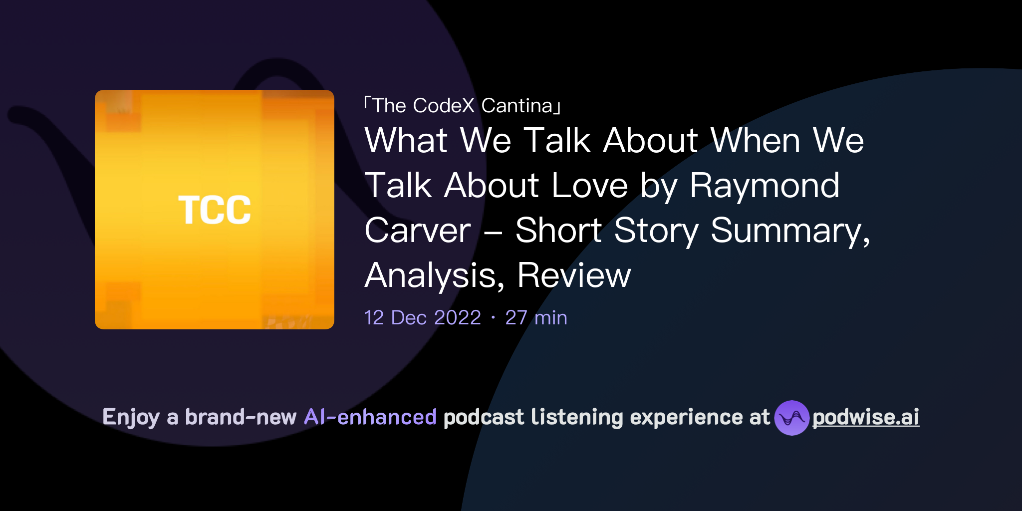 What We Talk About When We Talk About Love by Raymond Carver - Short ...