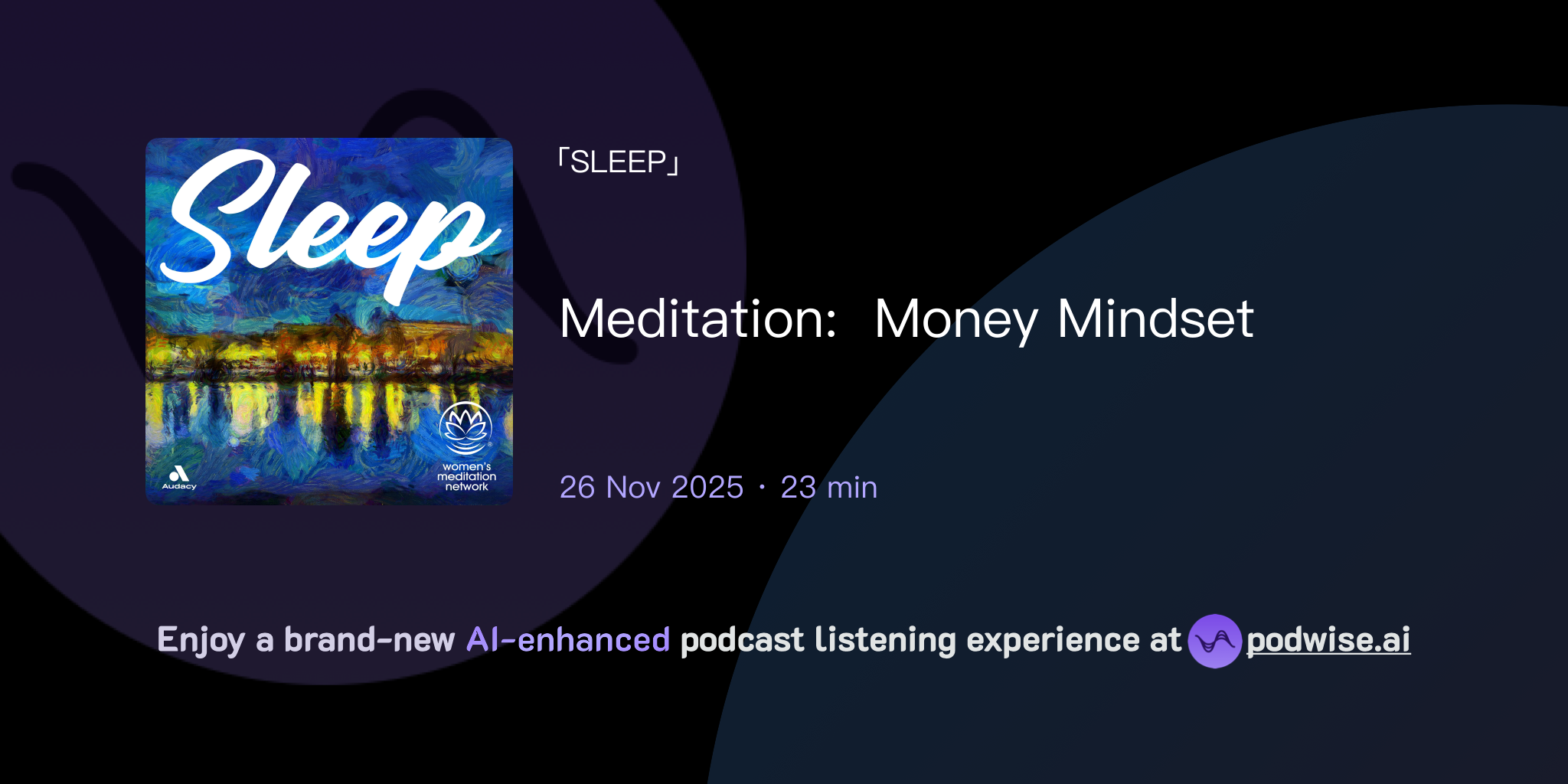 Meditation: Money Mindset | SLEEP | Podwise