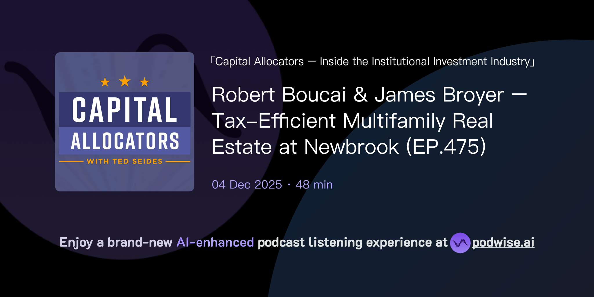 Robert Boucai & James Broyer – Tax-Efficient Multifamily Real Estate at ...