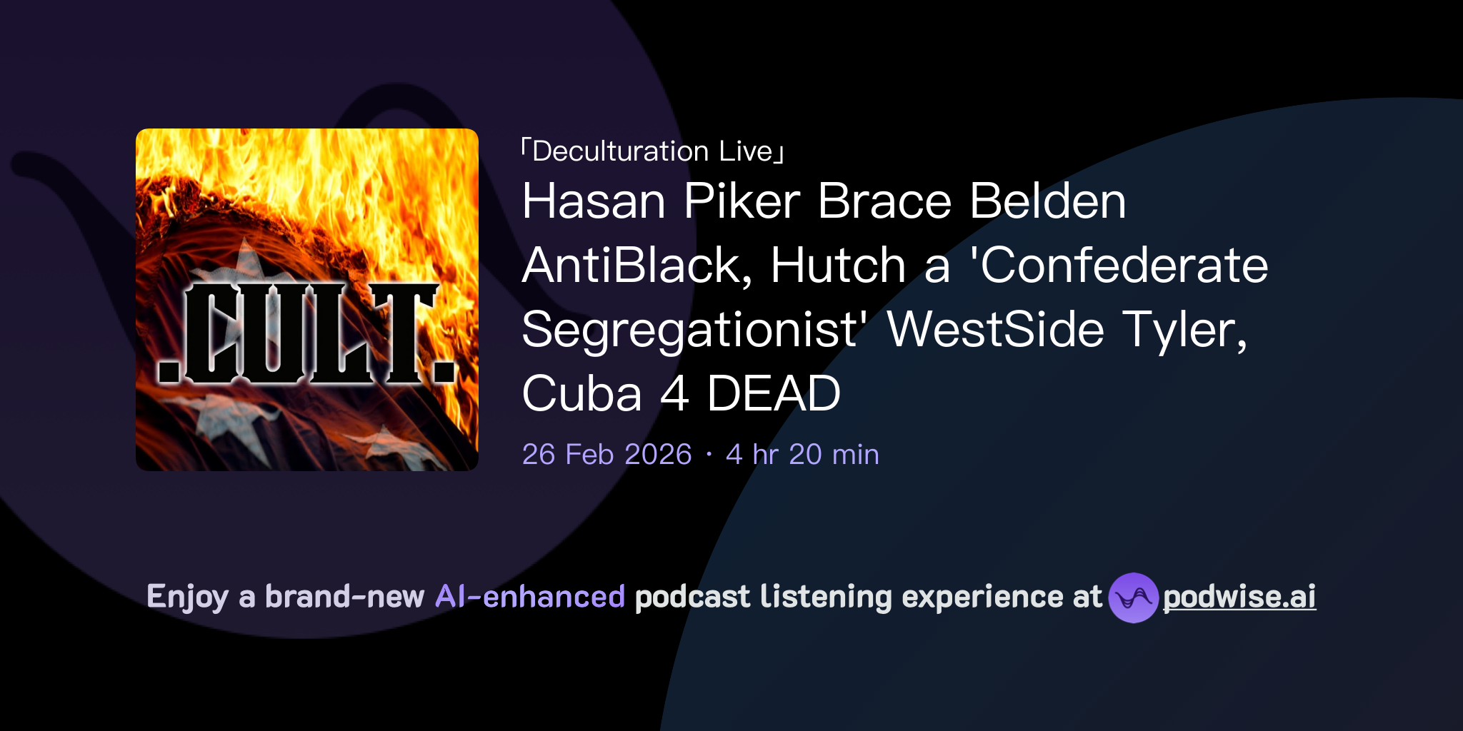 Hasan Piker Brace Belden AntiBlack, Hutch a 'Confederate Segregationist ...
