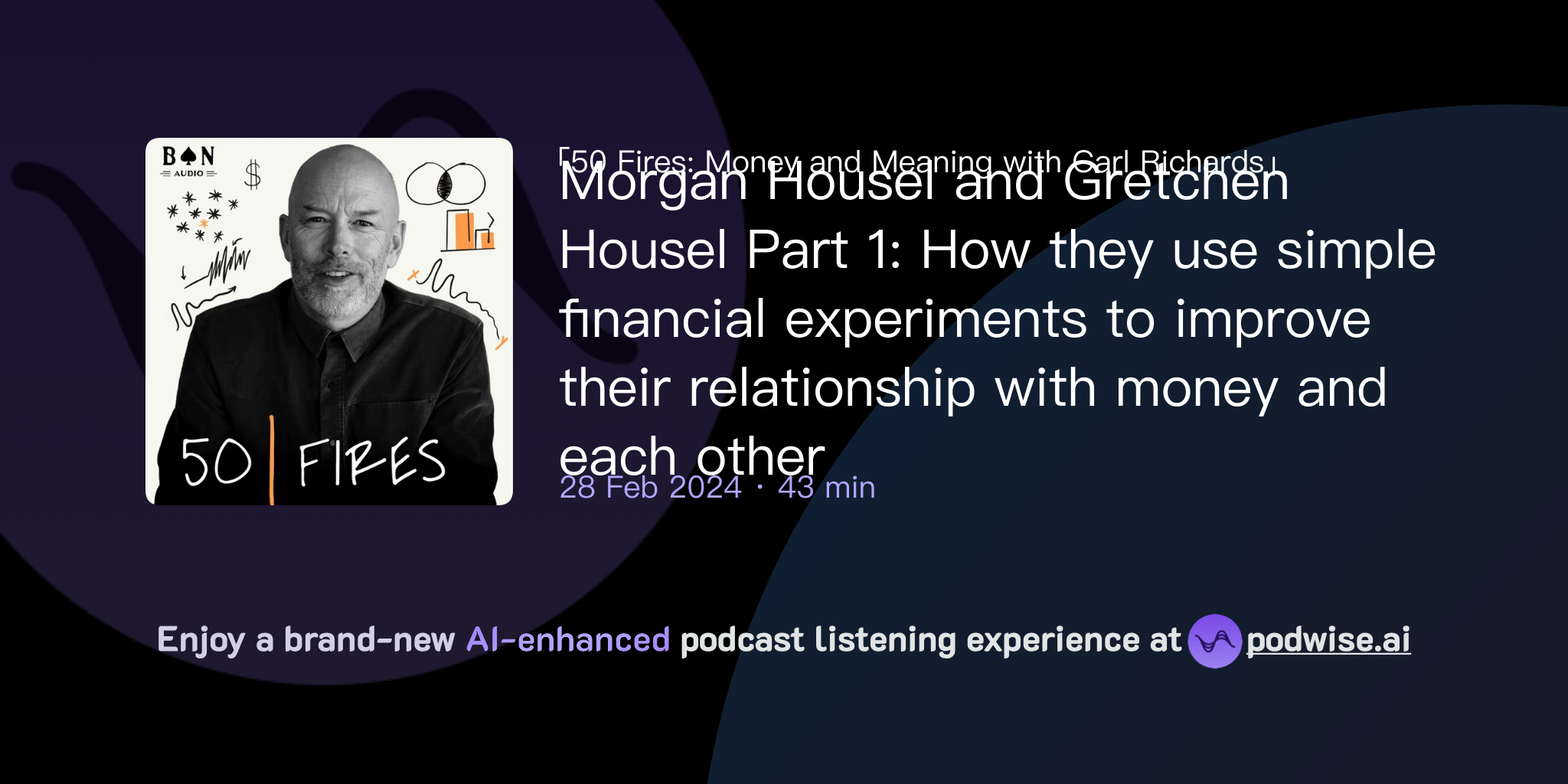 Morgan Housel and Gretchen Housel Part 1: How they use simple financial ...