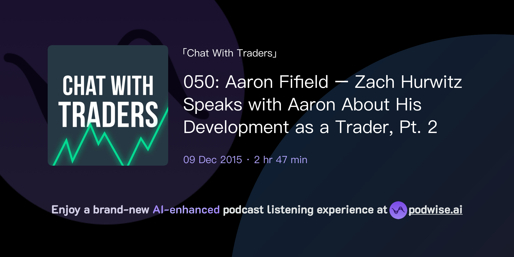 050: Aaron Fifield – Zach Hurwitz Speaks with Aaron About His Development as a Trader, Pt. 2 ...