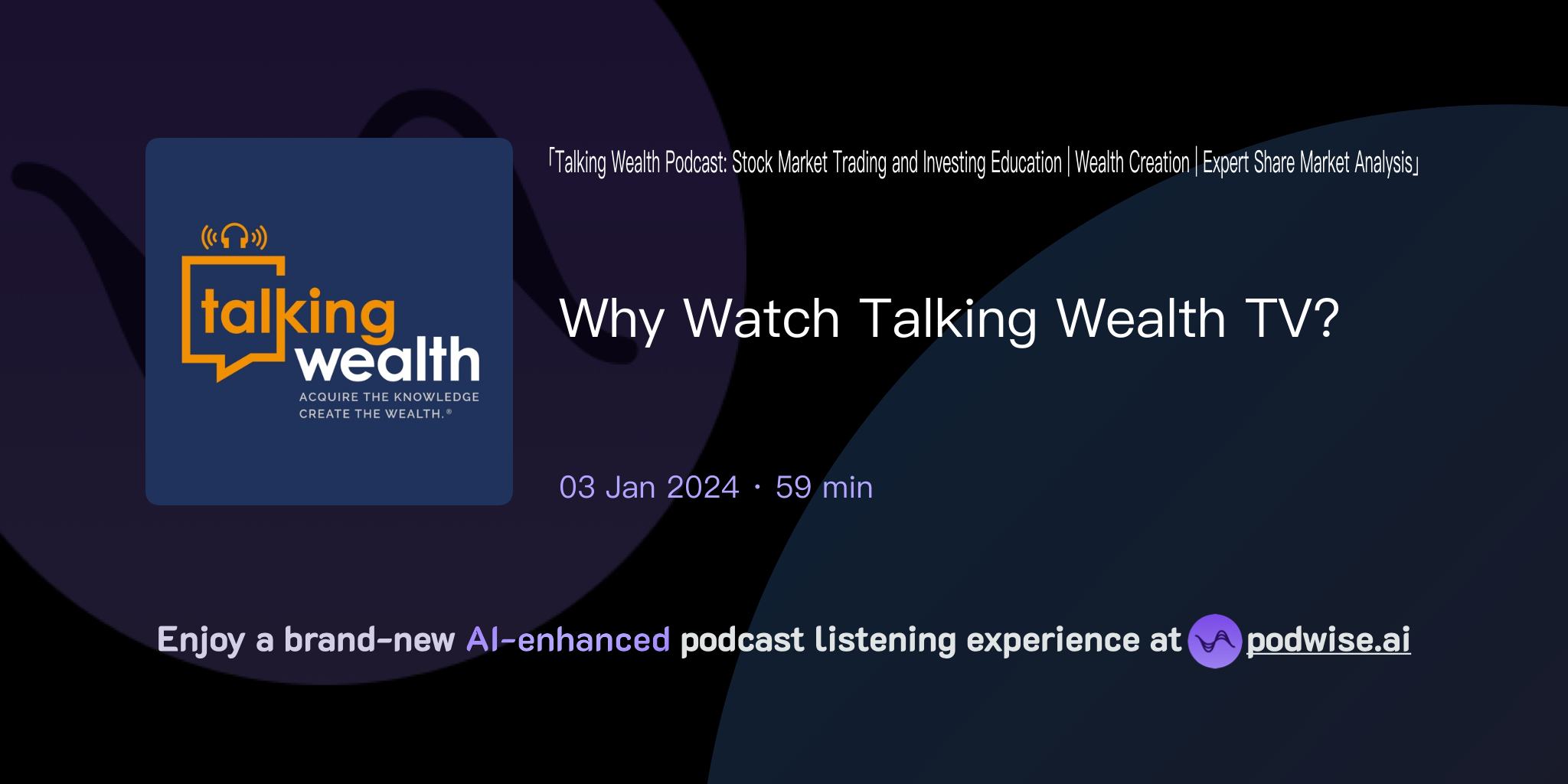 Why Watch Talking Wealth TV? | Talking Wealth Podcast: Stock Market Trading and Investing ...