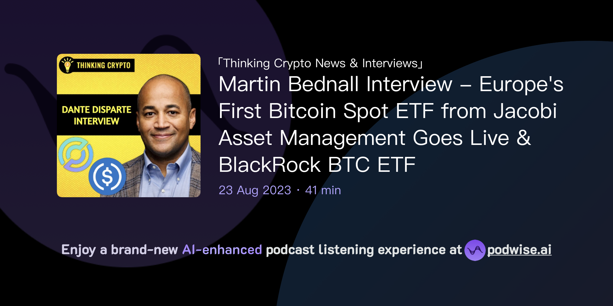 Martin Bednall Interview - Europe's First Bitcoin Spot ETF from Jacobi Asset Management Goes ...