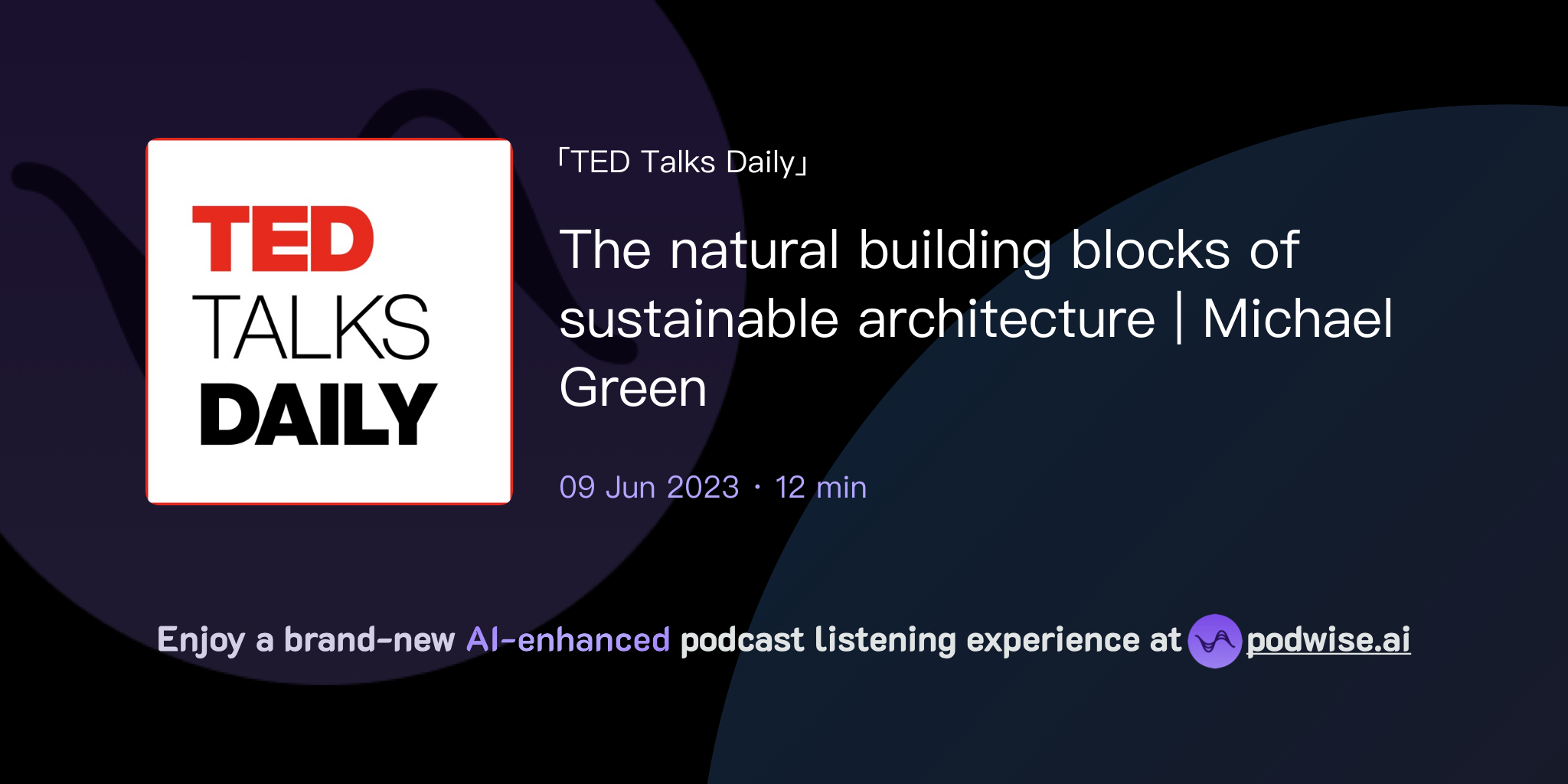 The natural building blocks of sustainable architecture | Michael Green ...
